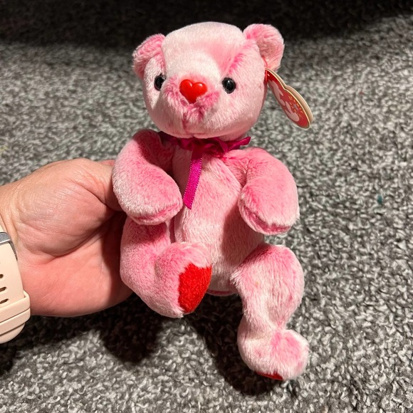 Beanie Babies | Toys | Ty Beanie Babies Romance The Pink Bear | Poshmark